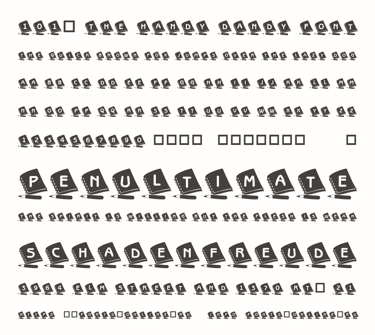 101! The Handy Dandy Font font