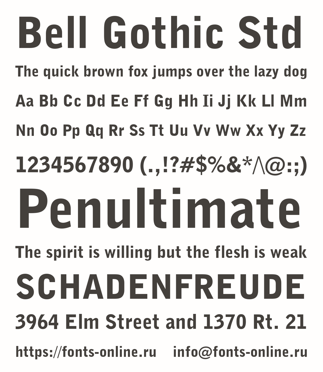 Bell Gothic Std font