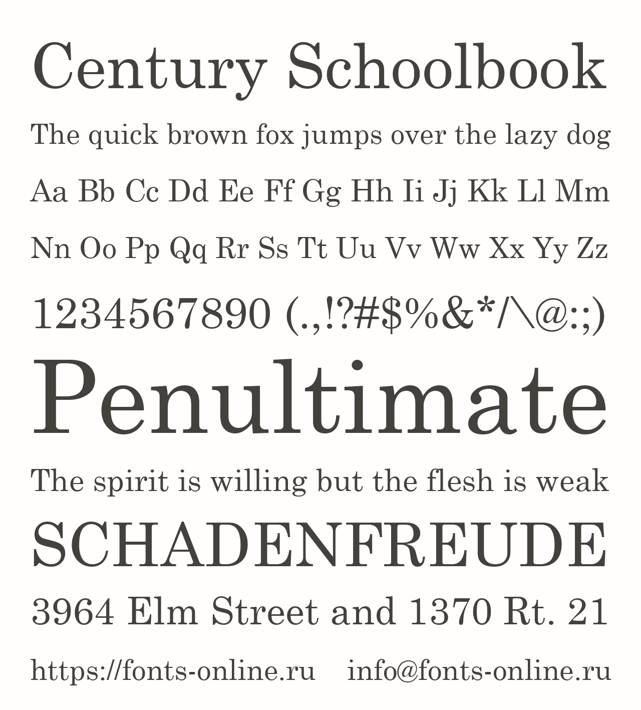 Century Schoolbook Font Century Schoolbook Font