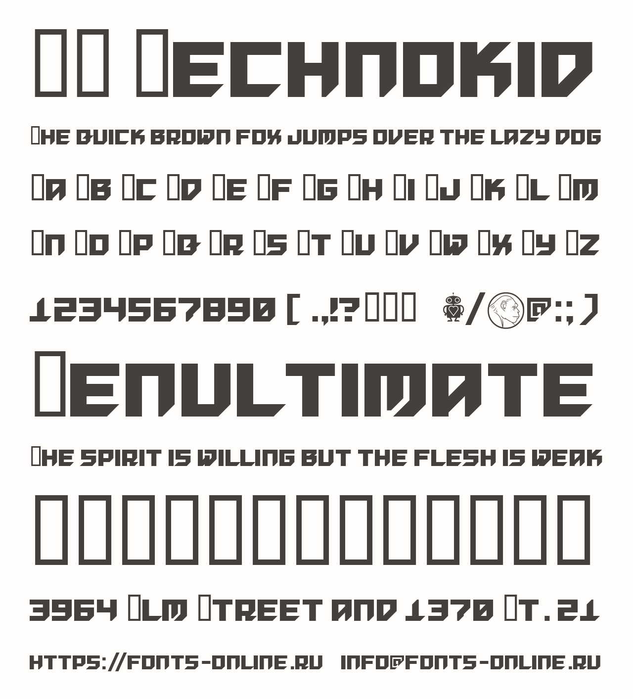 ET Technokid font