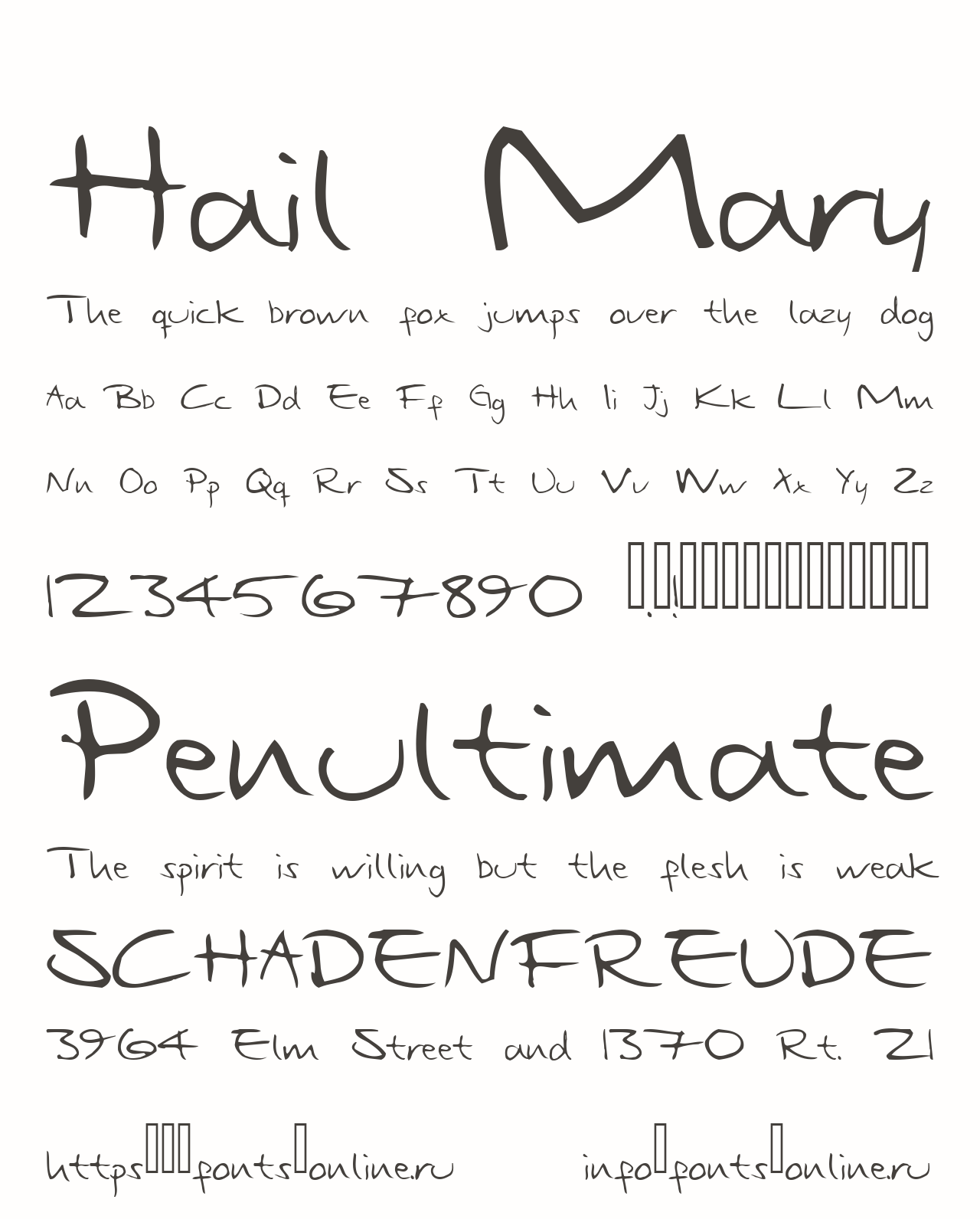 Hail Mary font