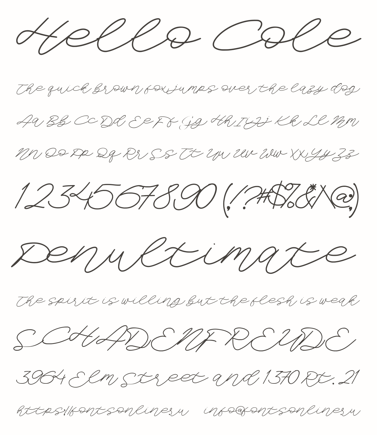 Hello Cole font