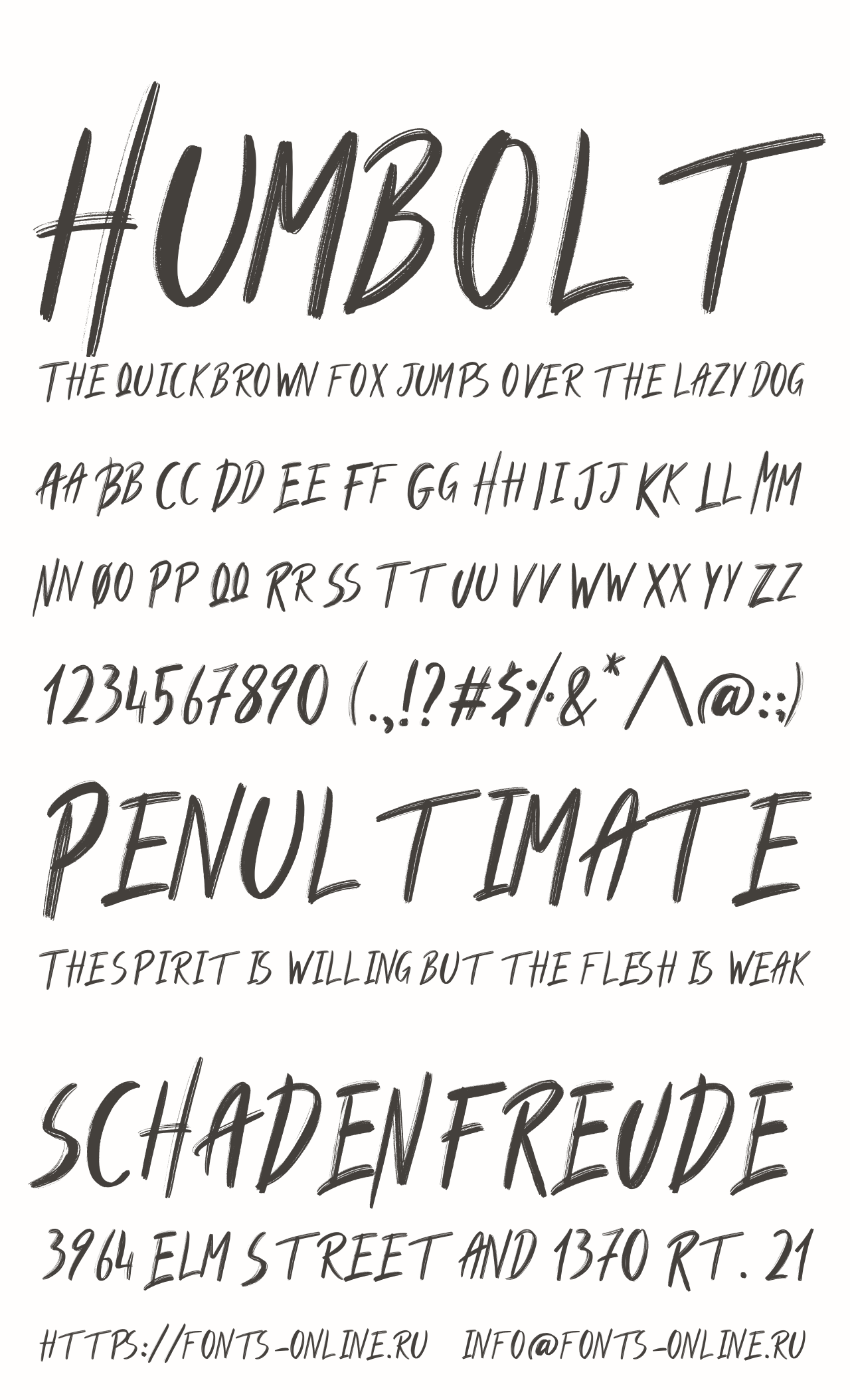 Humbolt font