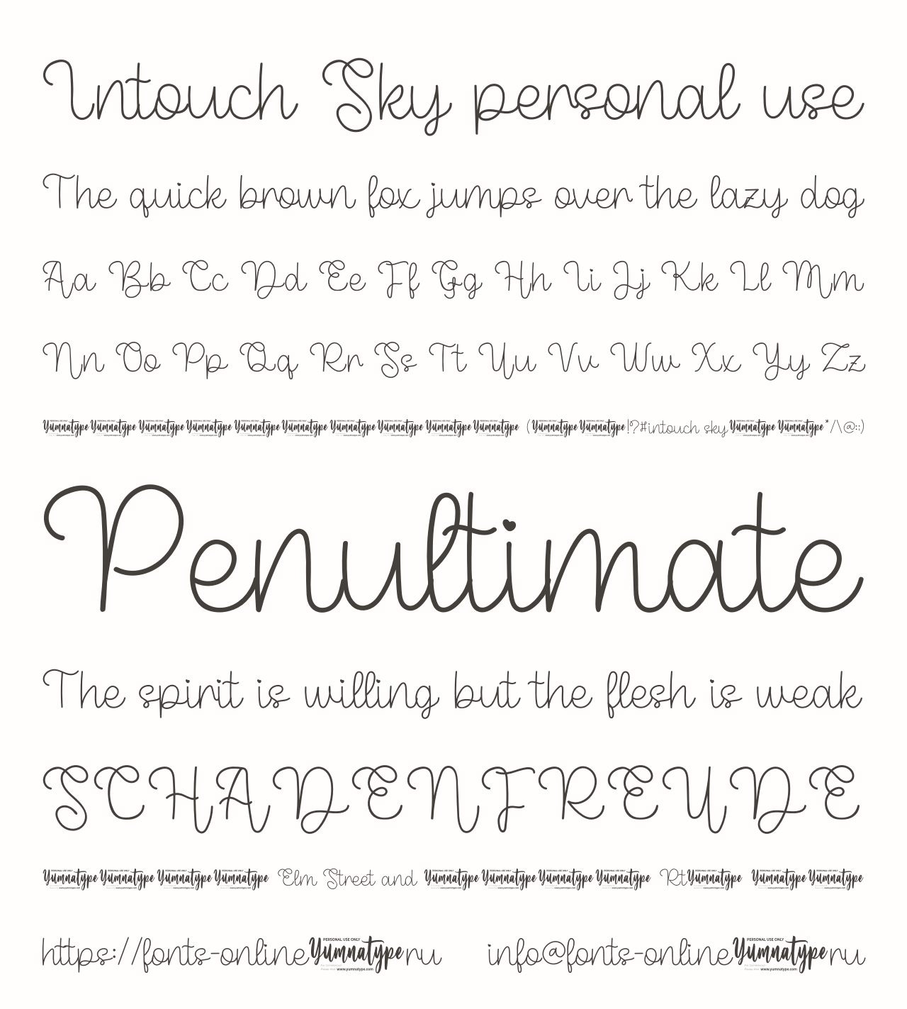 Intouch Sky personal use font