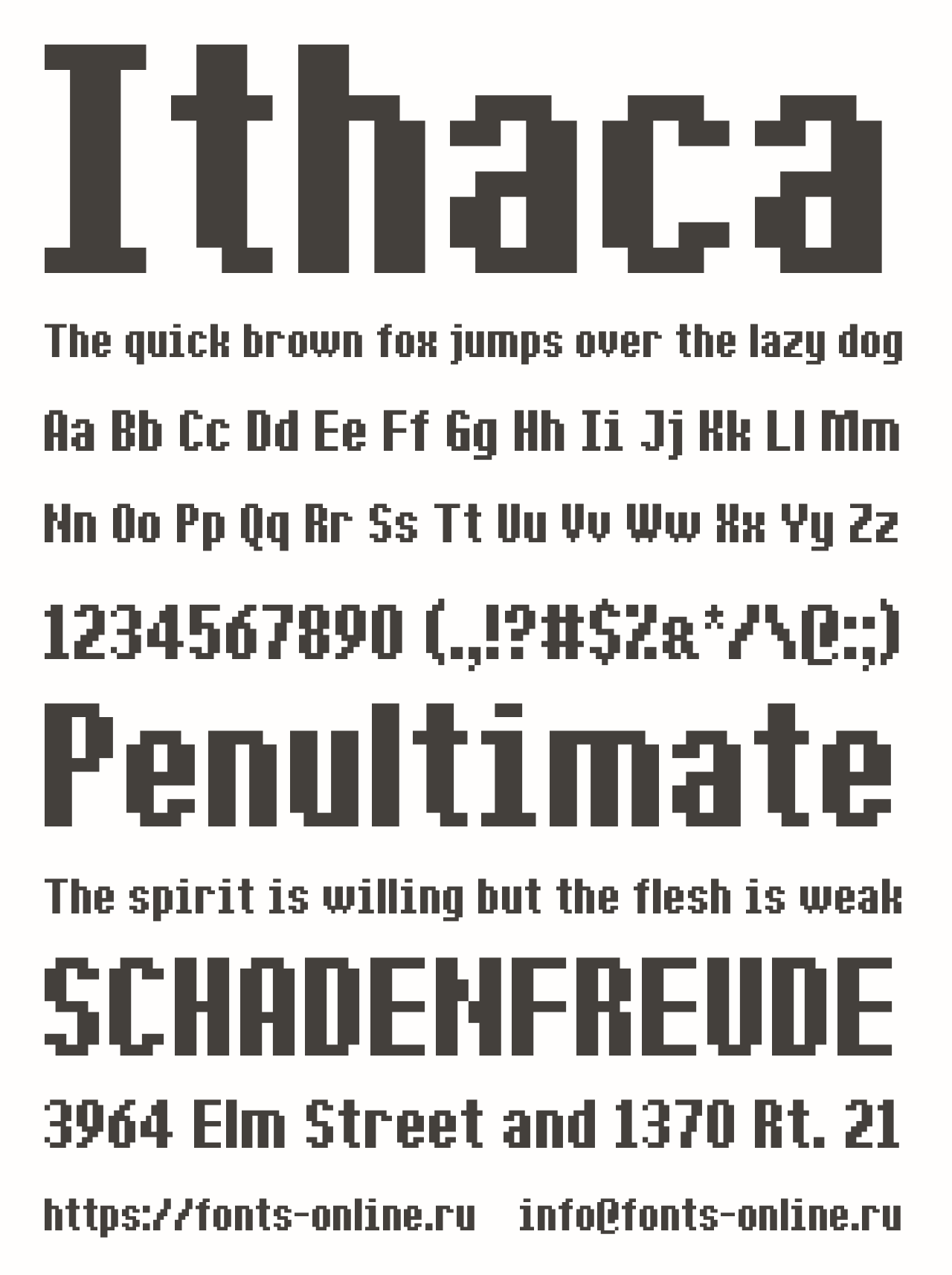 Ithaca font