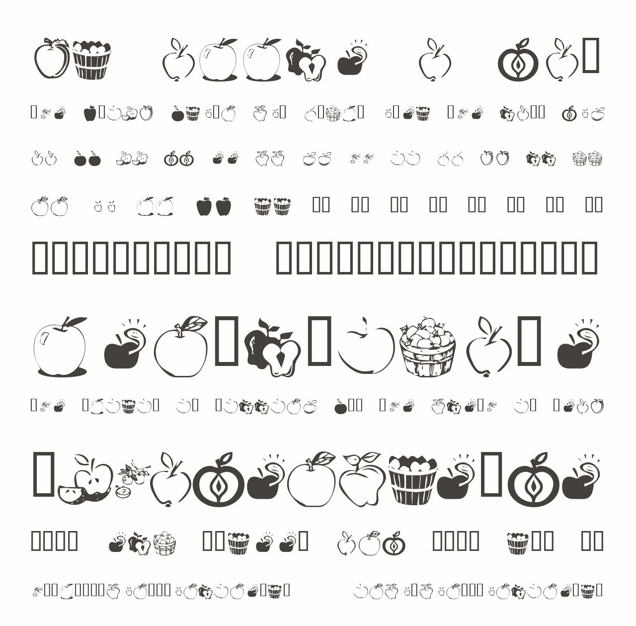 KR Apple A Day font