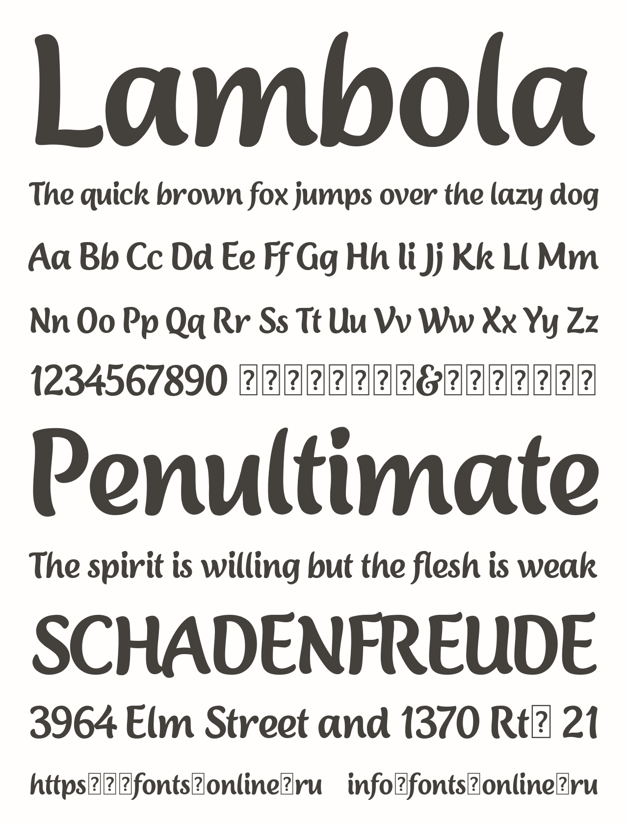 Lambola font
