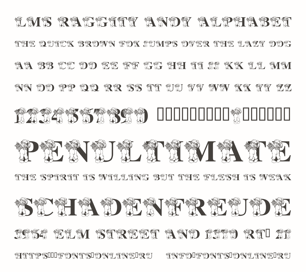 LMS Raggity Andy Alphabet font