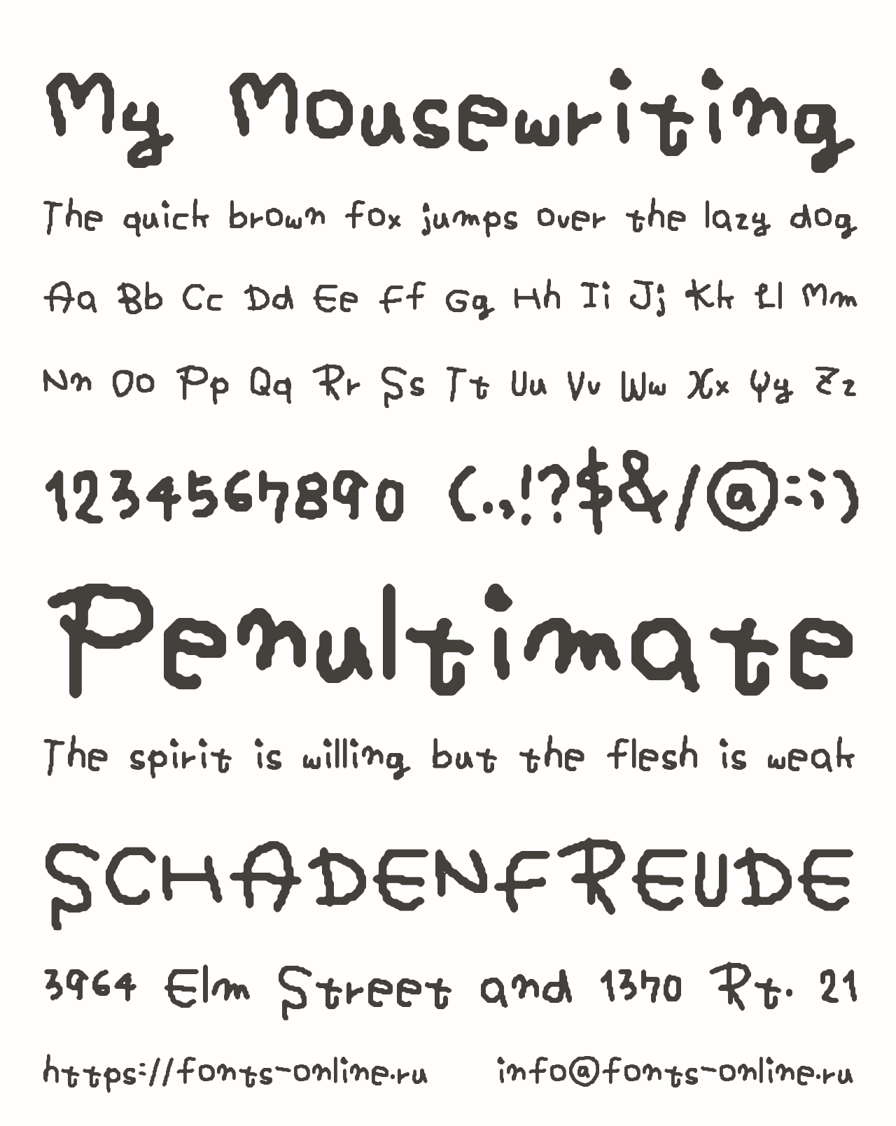 My Mousewriting font