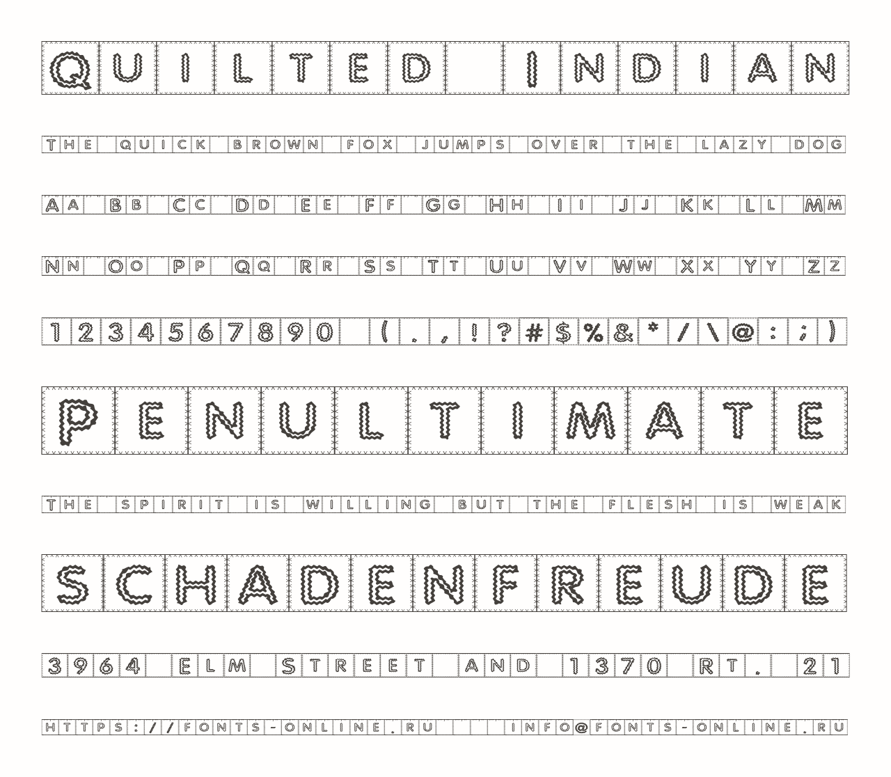 Quilted Indian font