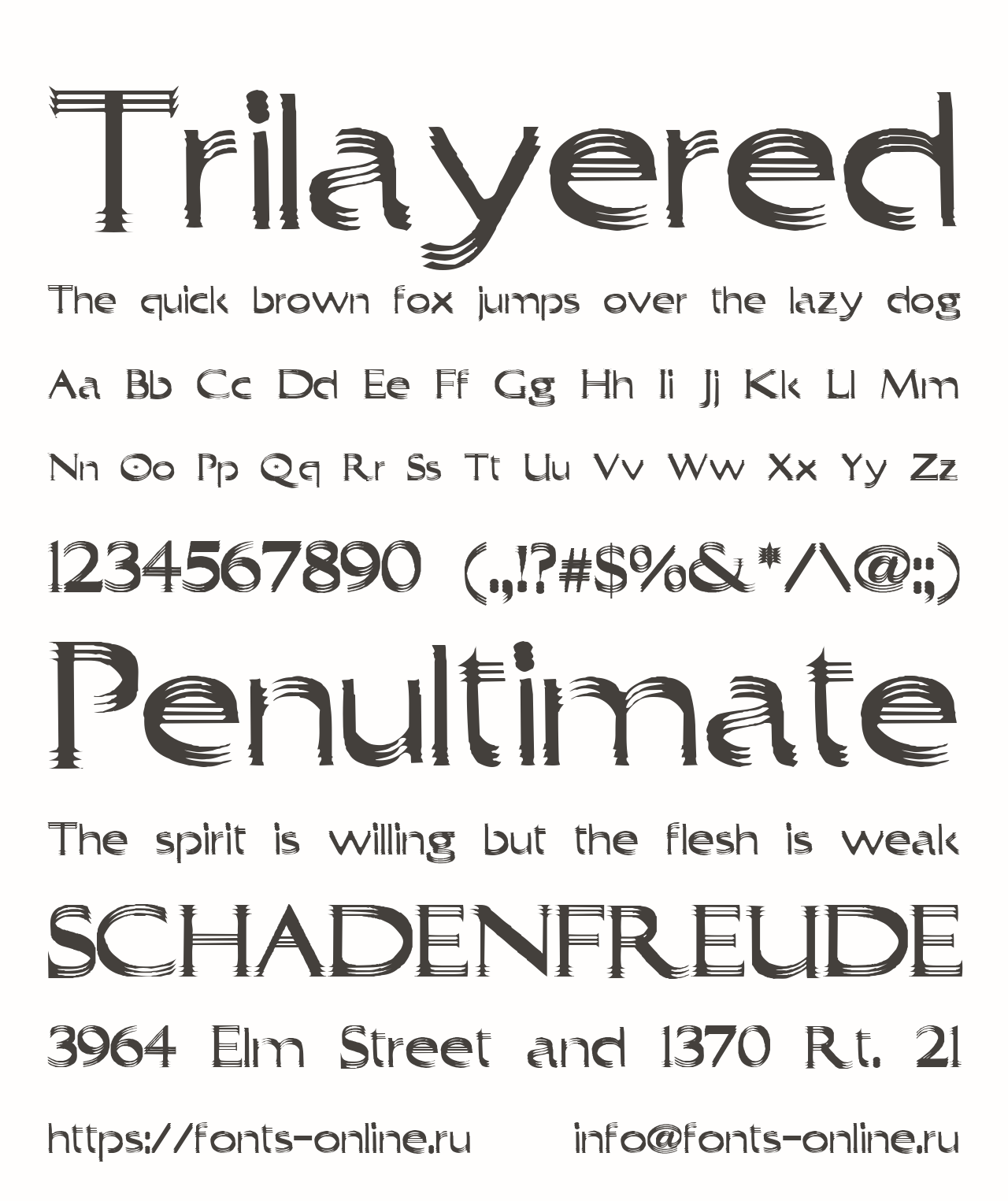 Trilayered font