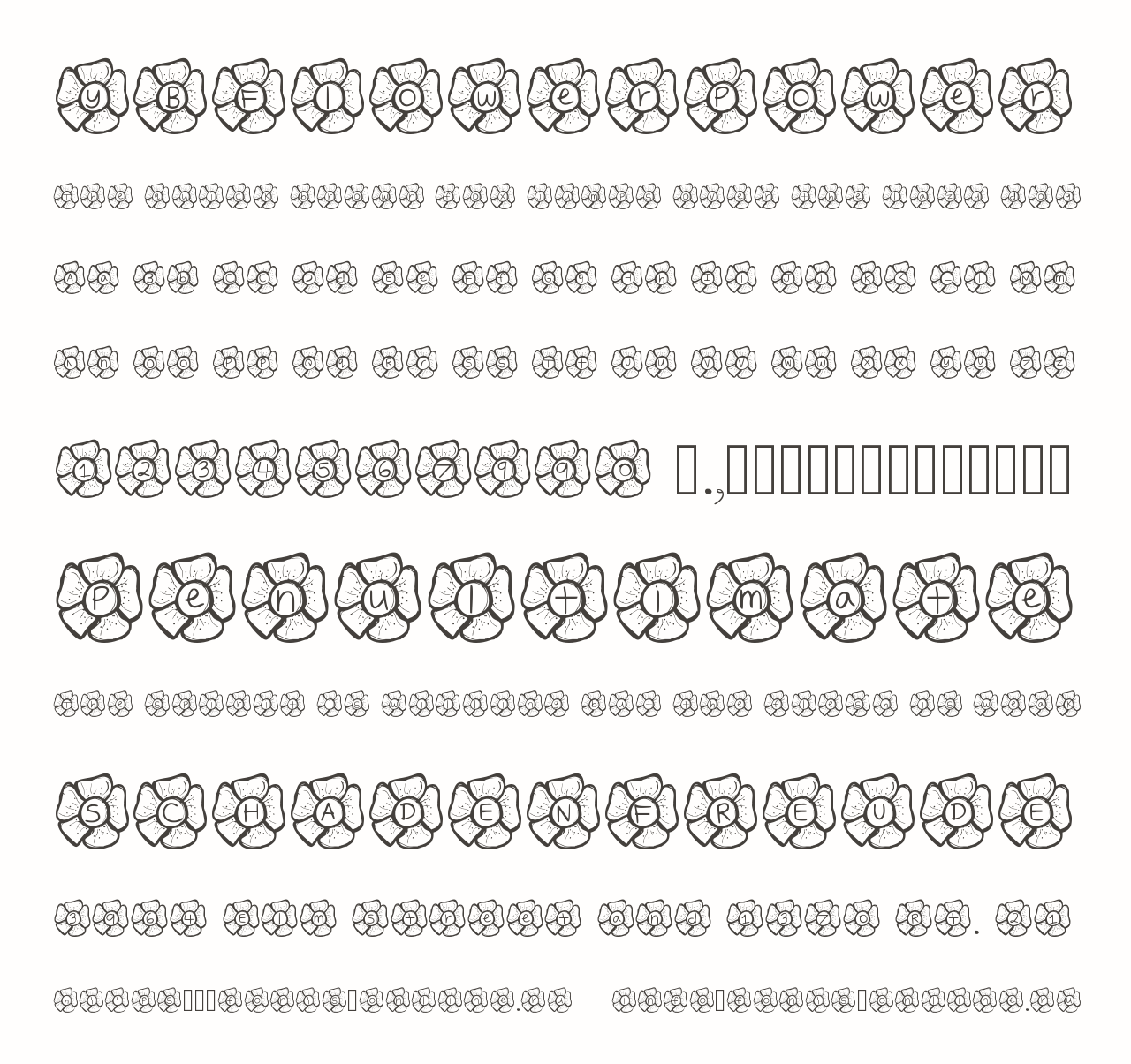 YBFlowerPower font